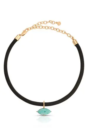 Ettika Statement Marquise Crystal Choker - Turquoise
