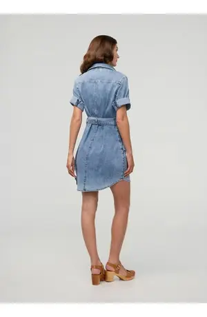 DUER Performance Denim Lite Wrap Shirt Dress
