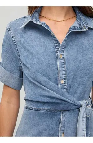 DUER Performance Denim Lite Wrap Shirt Dress