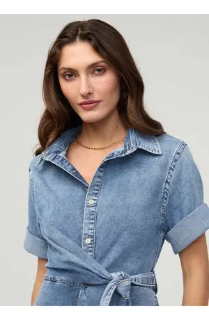 DUER Performance Denim Lite Wrap Shirt Dress