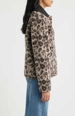 Bernardo Crop Flannel Jacket - Leopard
