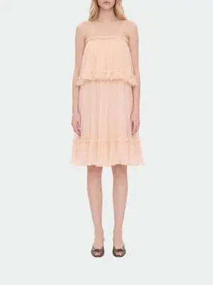 Chloé Mini Dress In Chiffon - Pink