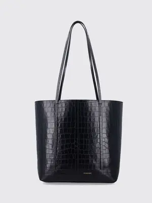 BY MALENE BIRGER Croc-effect Calf Leather Shoulder Bag - Black