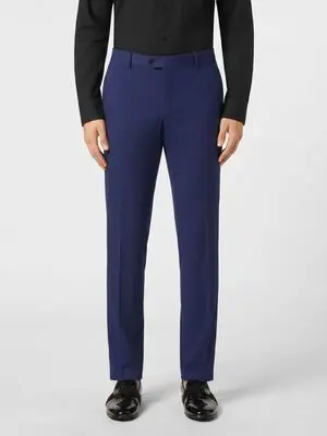 Philipp Plein Slim Fit Stretch Cotton Tailored Trousers With Rear Logo - Blue