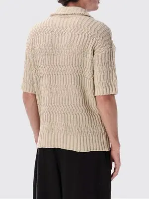 ROBERTO COLLINA Classic Collar Short-sleeved Cardigan In Cotton