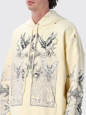 WHO DECIDES WAR Relaxed Fit Distressed Cotton Hoodie With Graphic Print