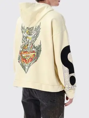 WHO DECIDES WAR Graphic Print Zipped Cotton Hoodie With Relaxed Fit