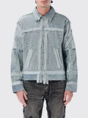 WHO DECIDES WAR Cropped Patchwork Cotton Jacket - Denim