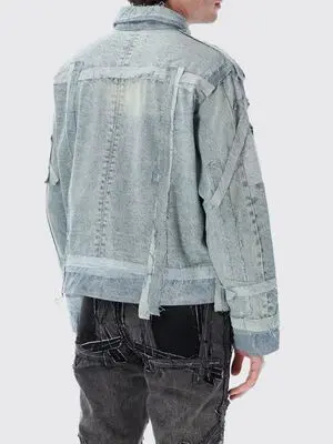 WHO DECIDES WAR Cropped Patchwork Cotton Jacket With Classic Collar