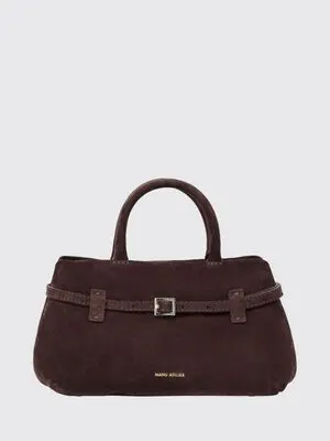 Manu Atelier Le Cambon 25 Suede Handbag With Shoulder Strap - Brown