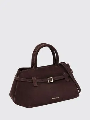 Manu Atelier Le Cambon 25 Suede Handbag With Shoulder Strap - Brown