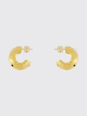 LIZZIE FORTUNATO Brass Hoop Earrings With Applied Crystals - Gold