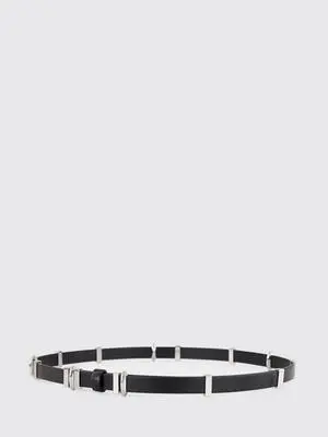 Benedetta Bruzziches Adjustable Leather Belt With Metal Plaque - Black