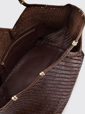 Benedetta Bruzziches Woven Tote Bag - Coffee