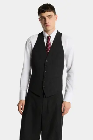 Dsquared2 Striped Oversized Wool Vest