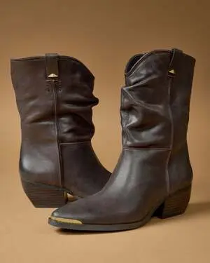 Vince Camuto Pezzra Western Bootie - Coffee Leather