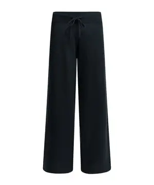 LISA YANG Lisa Yang Drawstring Wide-Leg Knitted Trousers Navy
