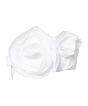 Simone Rocha Rosette Cotton Poplin Bandeau Top - White