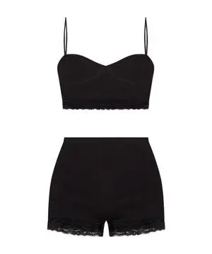 Red Valentino Logo Embroidery Set - Black