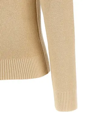 Loewe Long-sleeved V-neck Sweater - Beige/white