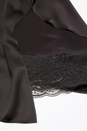 Acne Studios Draped Lace-trim Midi Dress - Dark Brown