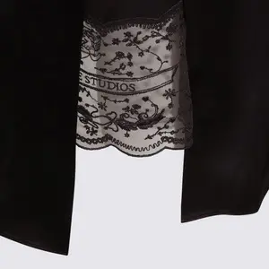 Acne Studios Draped Lace-trim Midi Dress - Dark Brown