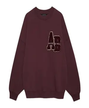 ANINE BING Miles Sweatshirt Letterman Burgundy - Wine Red