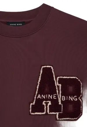 ANINE BING Miles Sweatshirt Letterman Burgundy