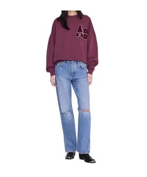 ANINE BING Miles Sweatshirt Letterman Burgundy