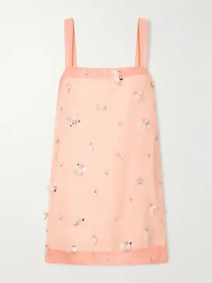 Simkhai Sumi Embellished Organza Mini Dress - Pink