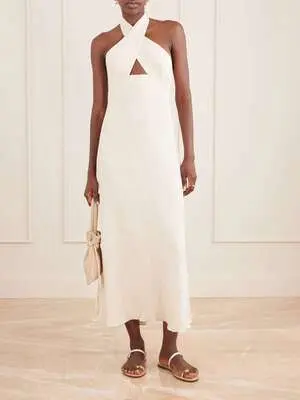 Johanna Ortiz Light Heart' Gauze Halterneck Maxi Dress - Saffron