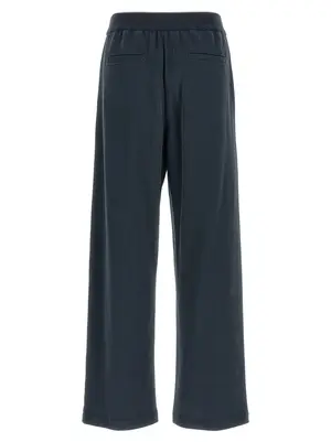 Brunello Cucinelli Straight-leg Track Pants With Front Stitch Detailing - Black