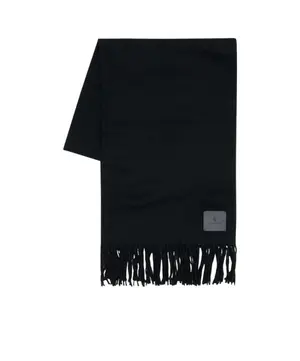 ANINE BING Augustina Fringed Wool Scarf - Black