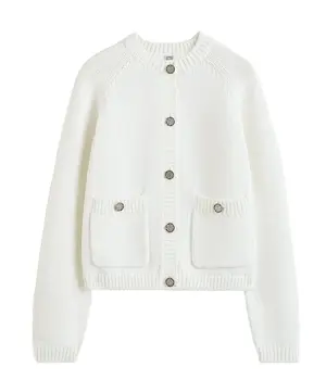 TOTEME Hammered Button Cotton Cardigan