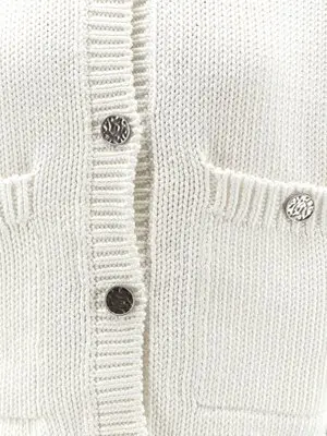 TOTEME Long Sleeved Chunky Knit Cardigan - White
