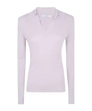 Max Mara Long-sleeve Knitted Polo Shirt - Purple