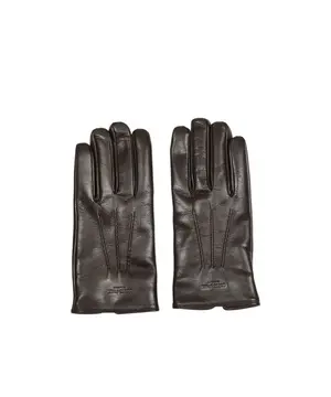 Giorgio Armani Leather Gloves - Black