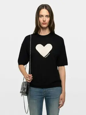 Zadig&Voltaire Cashmere Heart Motif Sweater - Black
