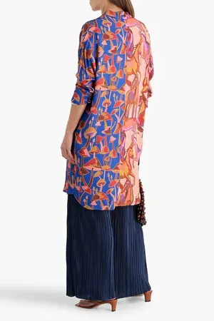 Farm Rio Printed Crepe De Chine Shirt