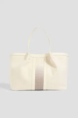 SERAPIAN Secret Leathertrimmed Canvas Tote - Ecru