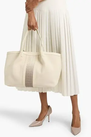 SERAPIAN Canvas Tote With Leather Trim