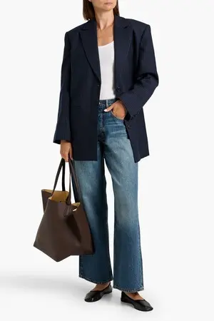 ANINE BING Declan Pinstriped Woolblend Twill Blazer
