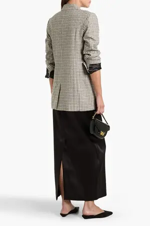 ANINE BING Kaia Doublebreasted Checked Woolblend Tweed Blazer