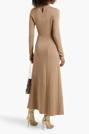 Rabanne Asymmetric Woolblend Maxi Dress