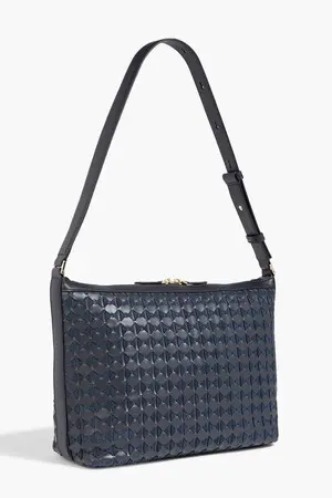 SERAPIAN Ani Woven Leather And Suede Shoulder Bag