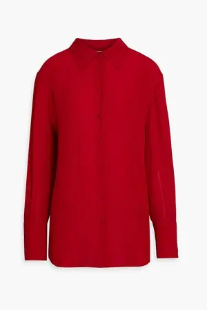 ANINE BING Bridget Silkblend Crepe De Chine Shirt