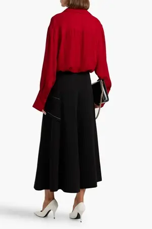 ANINE BING Bridget Silkblend Crepe De Chine Shirt