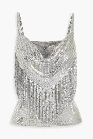 Rabanne Fringed Chainmail Top - Silver