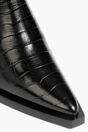 ANINE BING Bekah Croceffect Leather Ankle Boots