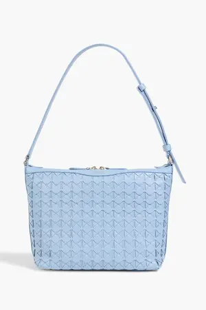 SERAPIAN Ani Mosaico Woven Leather Shoulder Bag - Light Blue